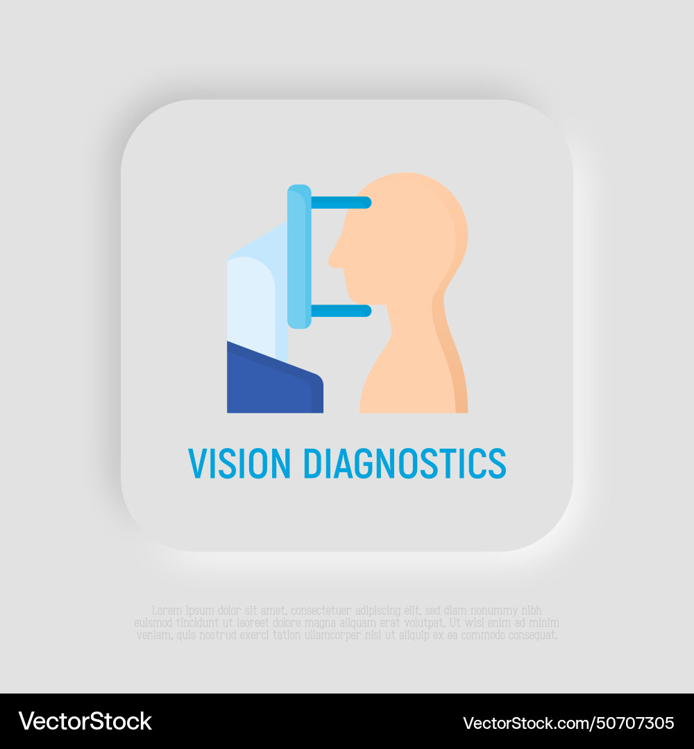 Vision diagnostics human looking at ophthalmic Vector Image