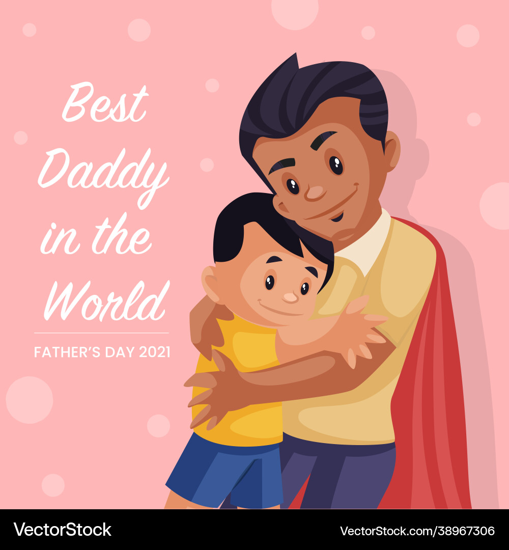 Best daddy in world banner design Royalty Free Vector Image