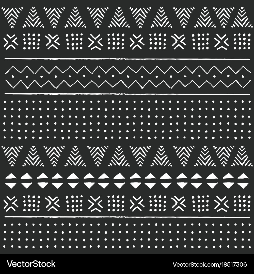 Black and white tribal ethnic pattern Royalty Free Vector