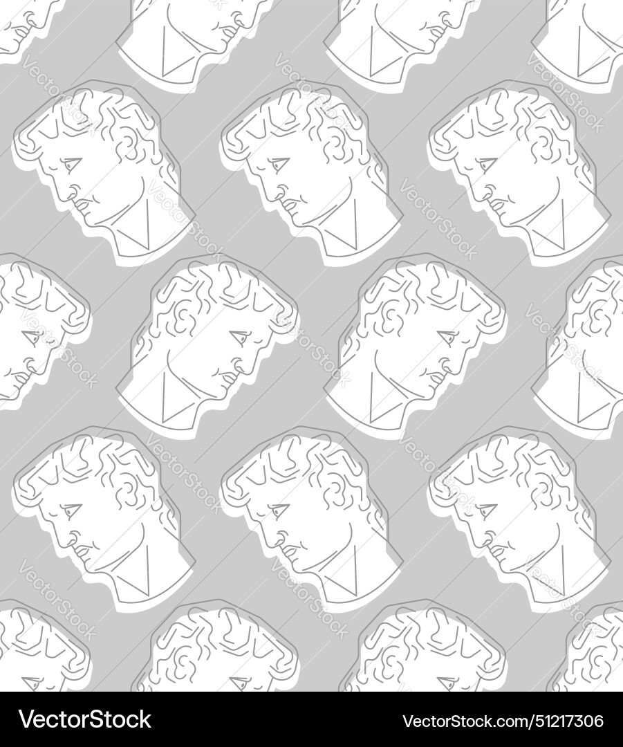 David head statue pattern seamless sculpture Vector Image
