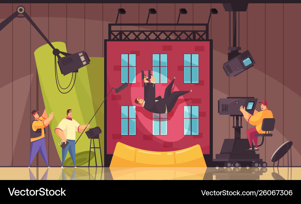 Movie cinema scene composition Royalty Free Vector Image