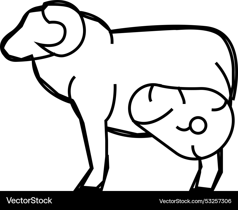 Mutton farm animal meat line icon Royalty Free Vector Image