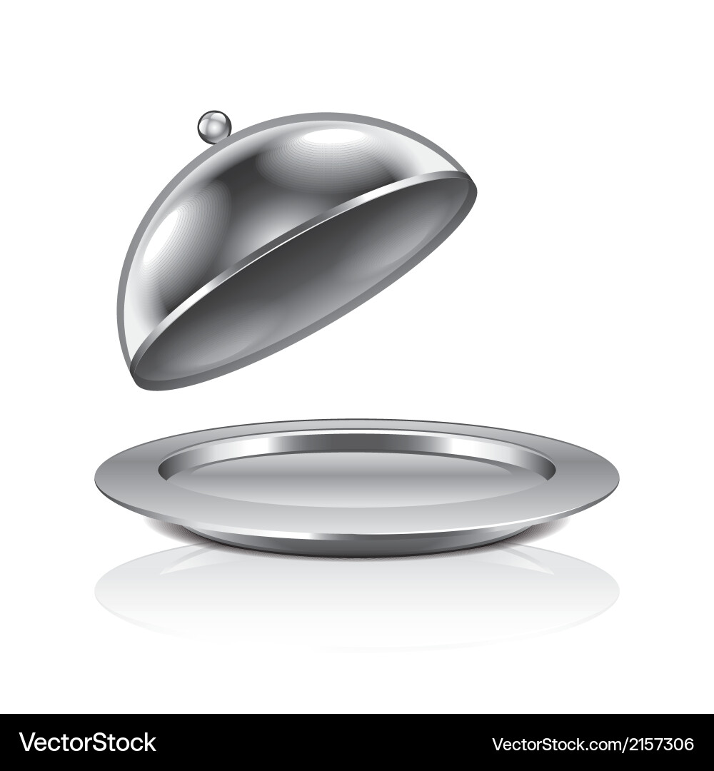 Object cloche and tray Royalty Free Vector Image