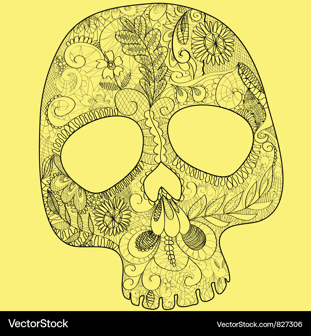 Skull lace black Royalty Free Vector Image - VectorStock
