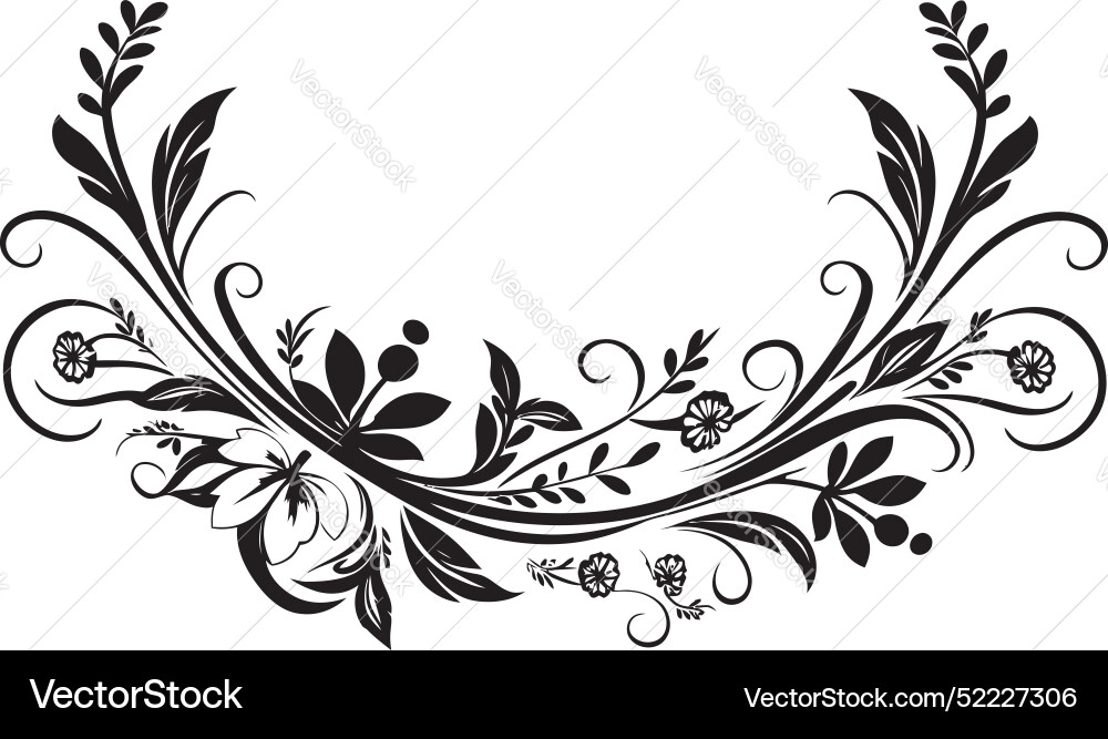 Sophisticated swirls sleek emblem featuring Vector Image