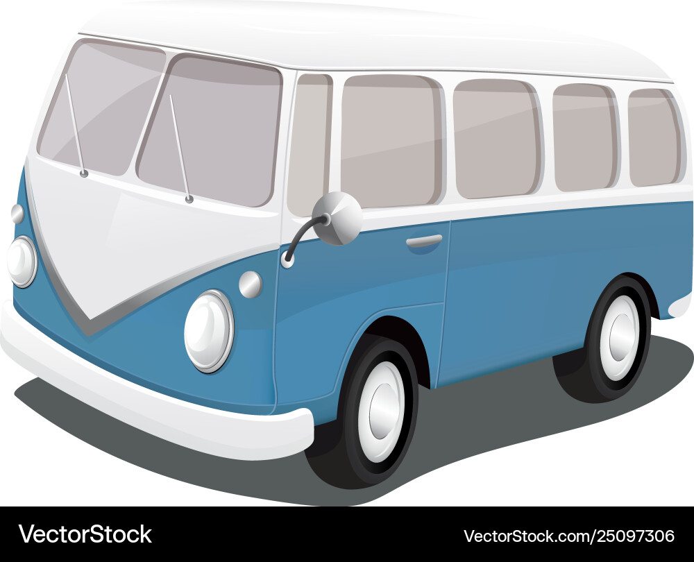 Vintage Blue Camper Van Royalty Free Vector Image