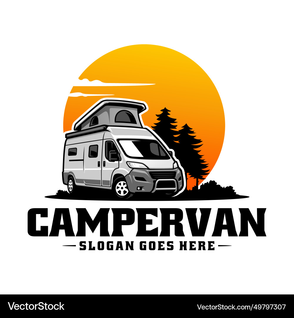 Camping and travel car logo Royalty Free Vector Image