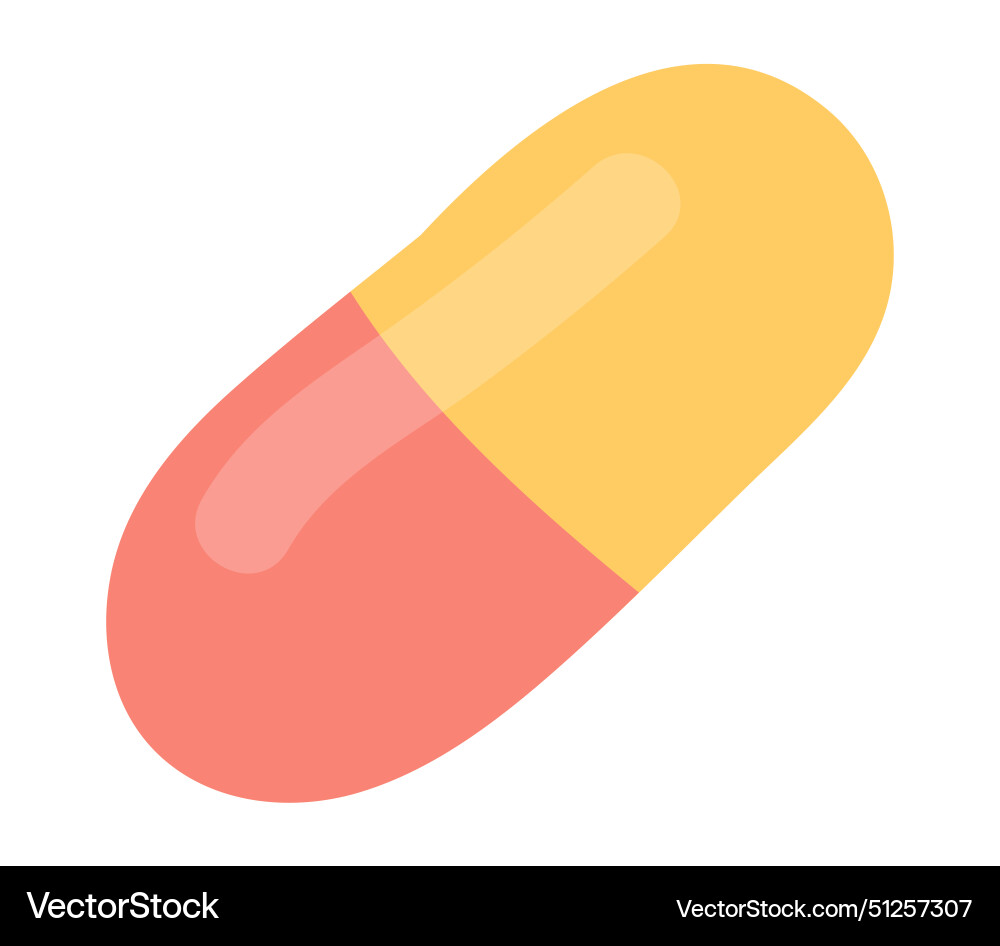 Capsule pill in flat design pharmaceutical Vector Image
