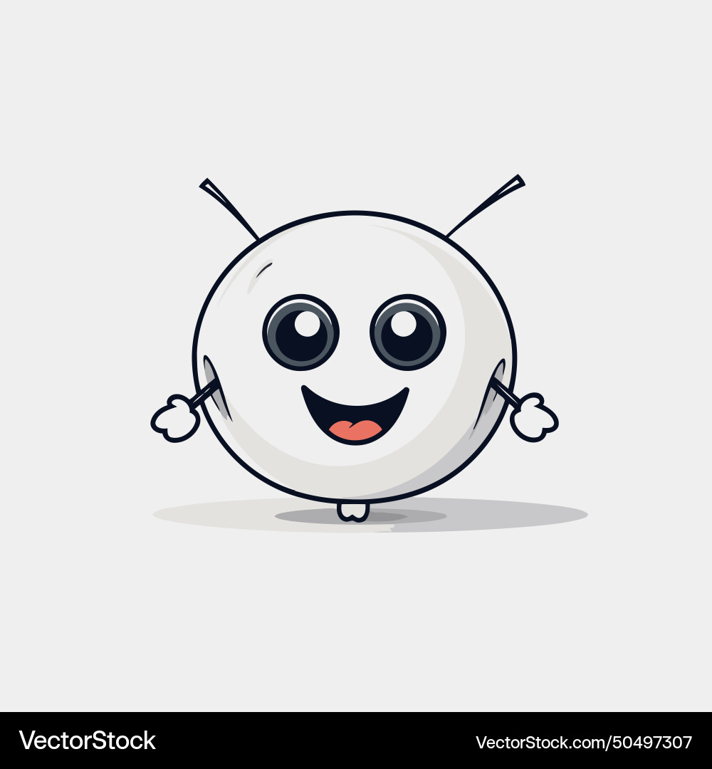 Cute cartoon mascot character with smiling face Vector Image