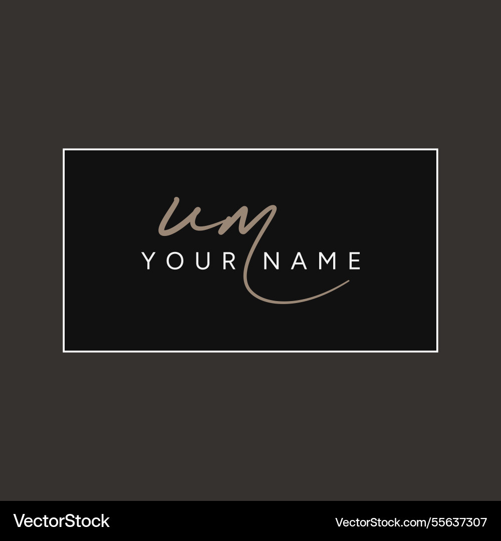 Handwritten signature logo for initial letter um Vector Image