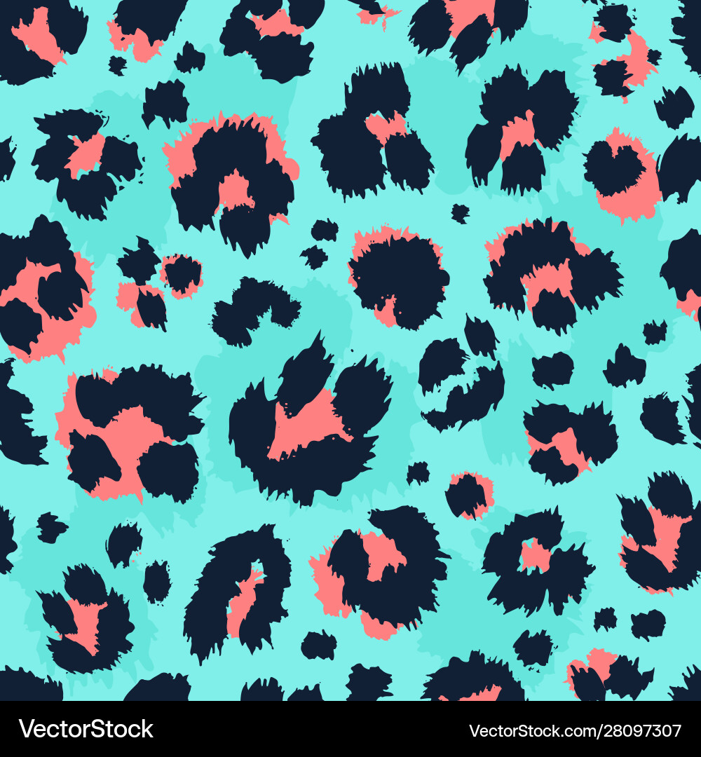 Leopard pattern design funny drawing seamless Vector Image