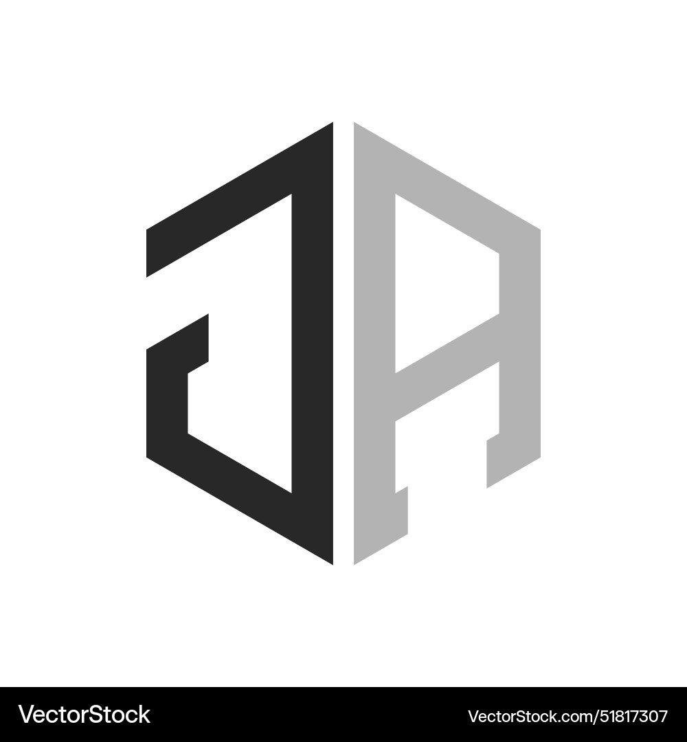 Modern unique hexagon letter ja logo design Vector Image