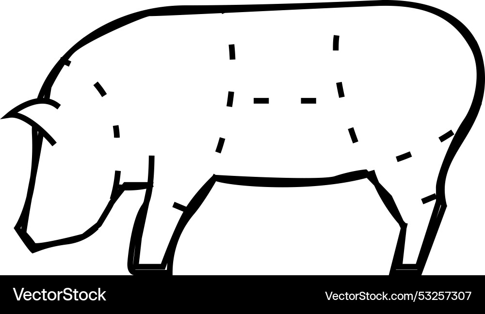 Piglet scheme line icon Royalty Free Vector Image