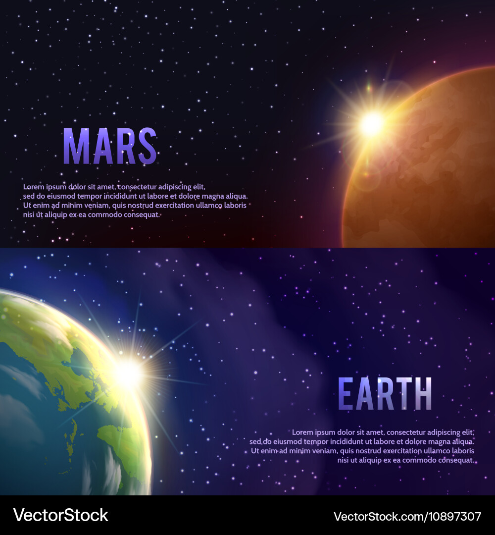 Solar system banners set Royalty Free Vector Image