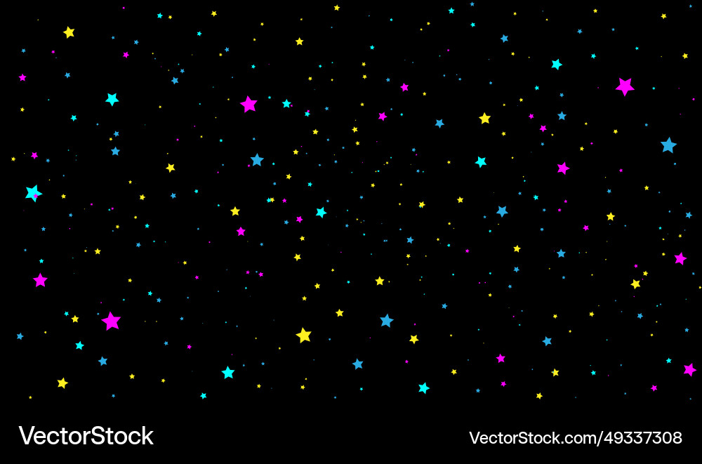 Black background with cartoon holographic Vector Image