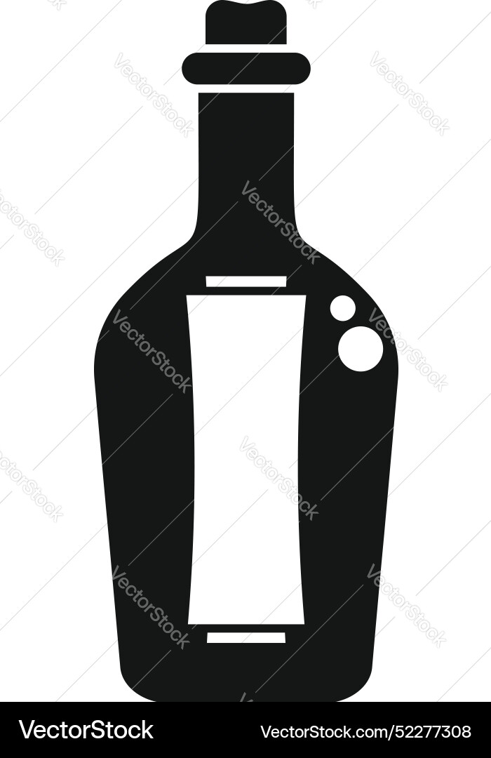 Black bottle of alcohol with blank label Vector Image