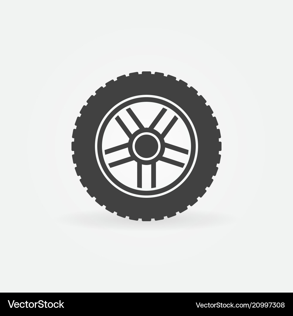 Car wheel with tire icon or logo element Vector Image