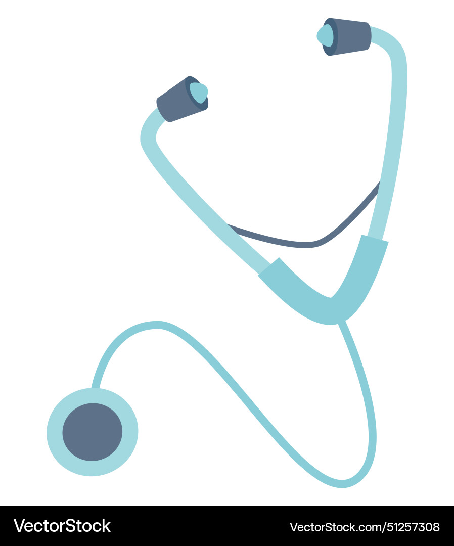 Doctor stethoscope in flat design medical tool Vector Image