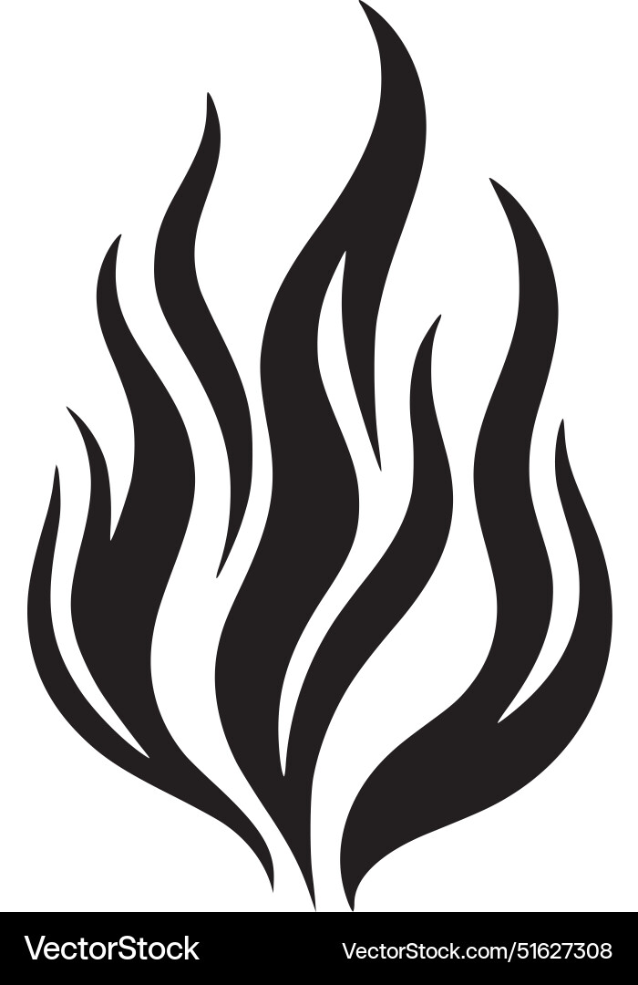 Fire - black and white Royalty Free Vector Image
