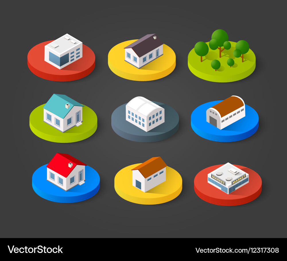 Set of isometric 3d Royalty Free Vector Image - VectorStock