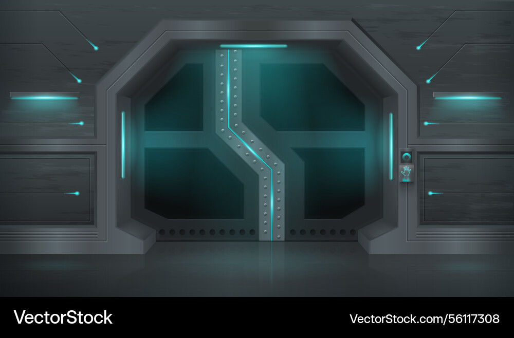 Spaceship door entrance or exit Royalty Free Vector Image