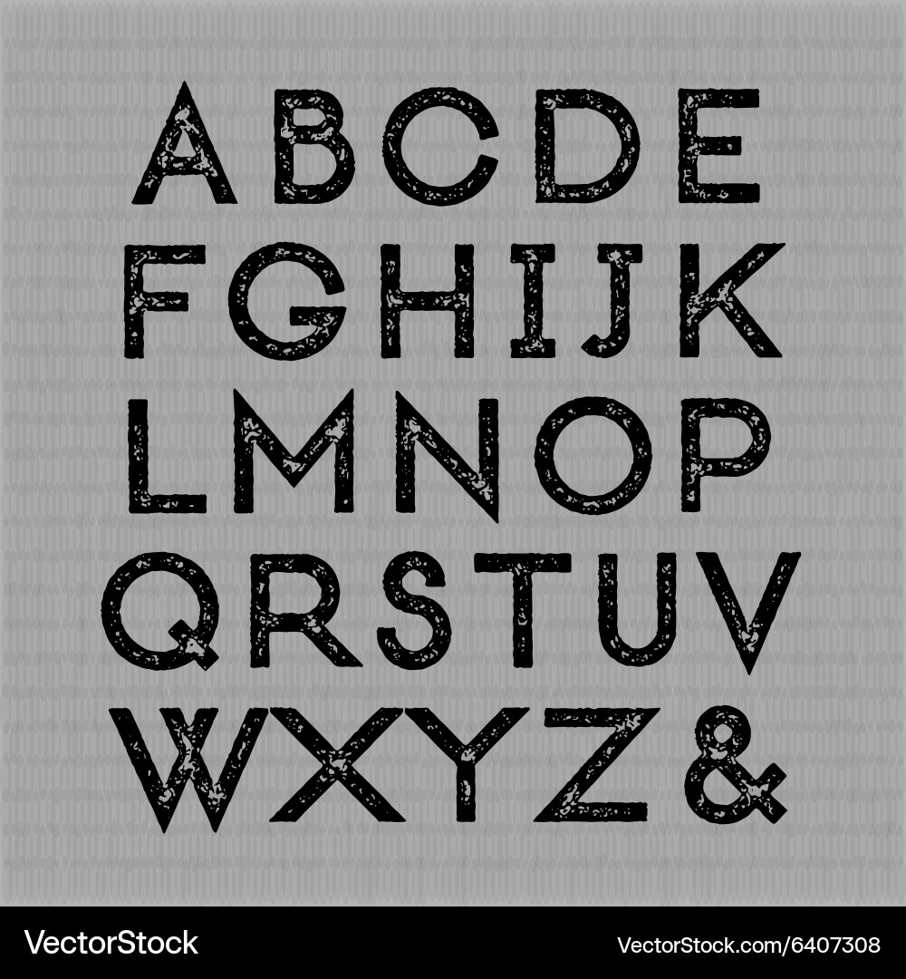 Trendy letterpress font Royalty Free Vector Image