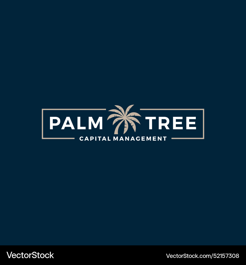 Tropical Palm Tree Badge Royalty Free Vector Image