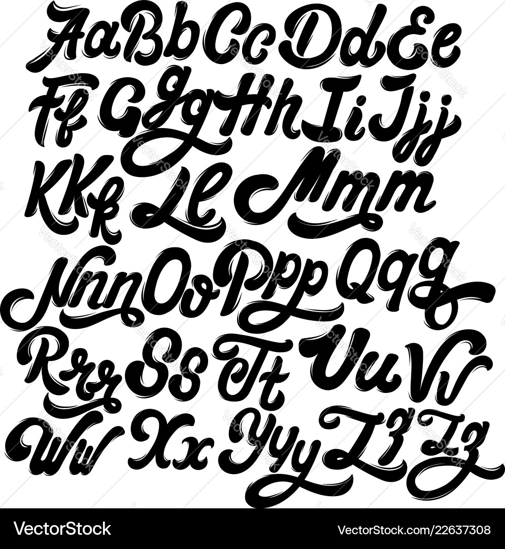 Vintage Calligraphic Font - Retro Style Royalty Free Vector