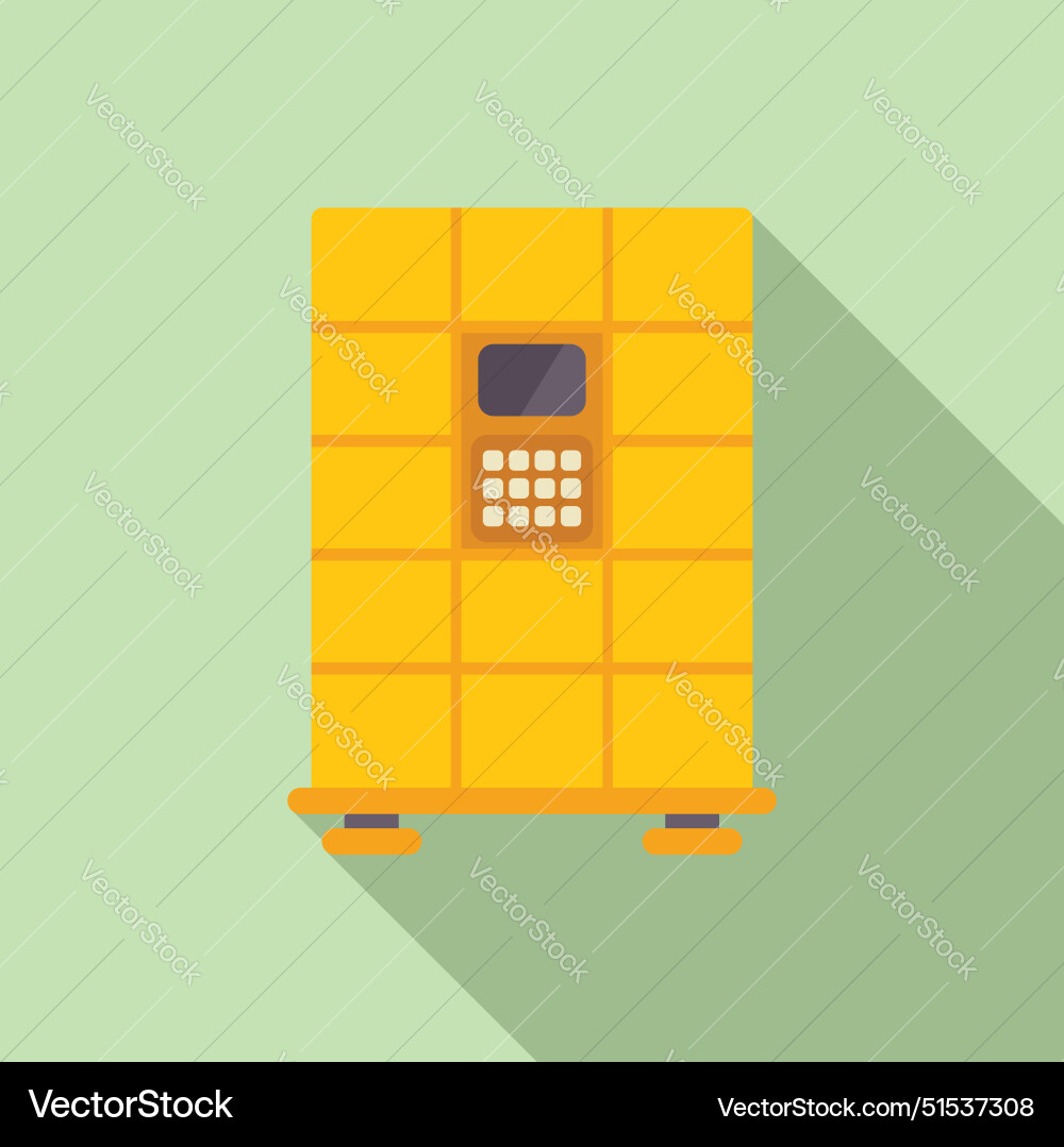 Yellow safe deposit box for storing valuables Vector Image