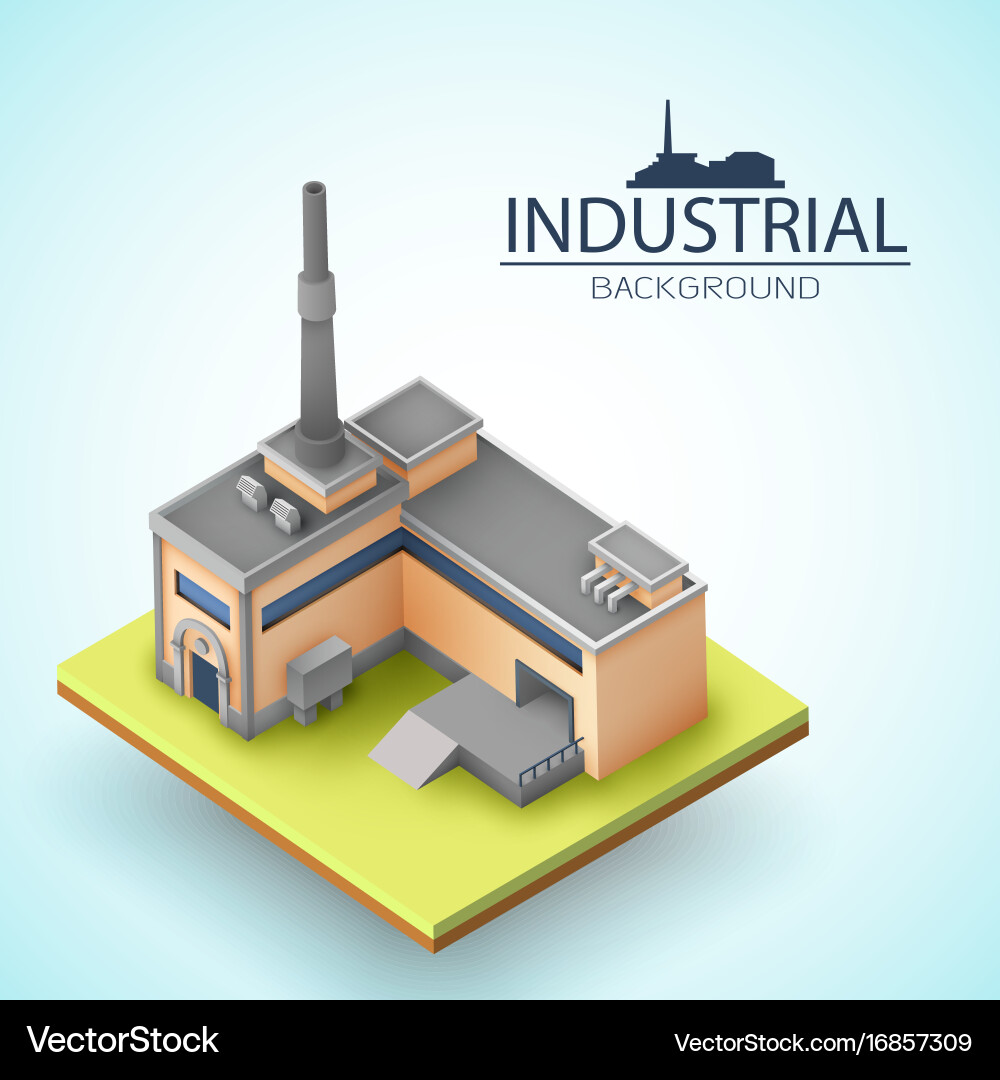 3d factory background Royalty Free Vector Image