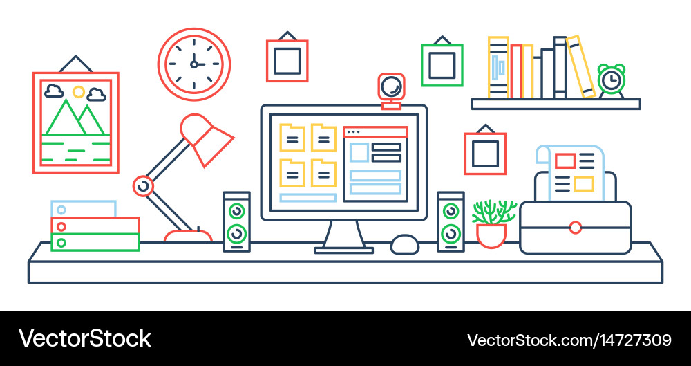 Black line single colored Royalty Free Vector Image