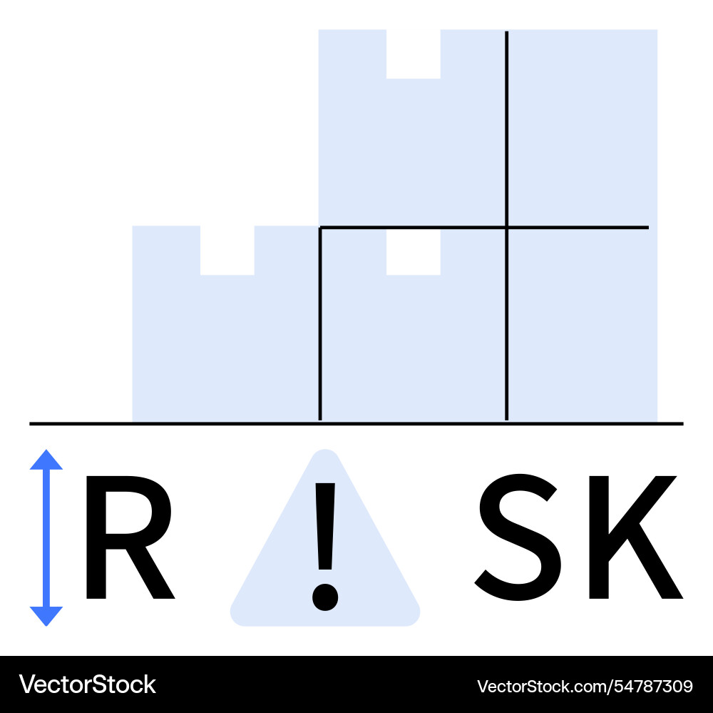 Conceptual representation of risk with blocks Vector Image