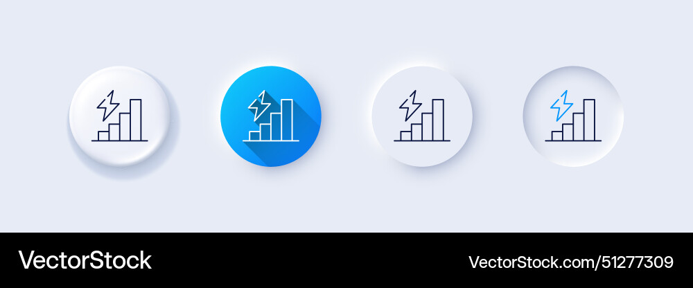 Consumption growth line icon electric power up Vector Image