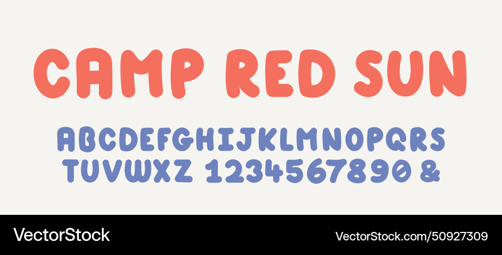 Hand drawn round bold kids font Royalty Free Vector Image