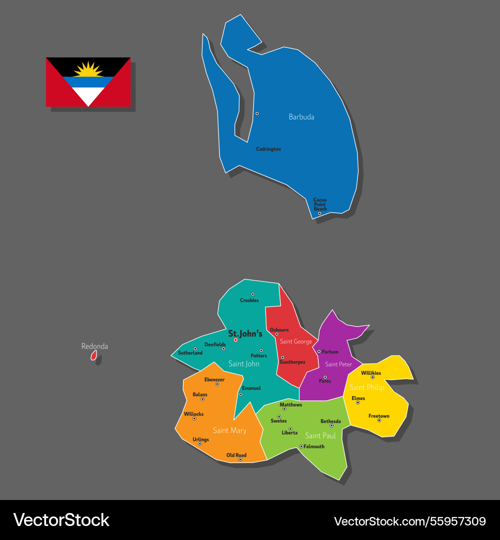 Map of antigua and barbuda Royalty Free Vector Image