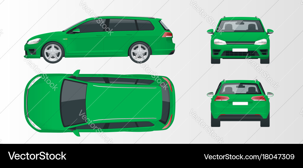 Modern Green Hatchback Car Royalty Free Vector Image