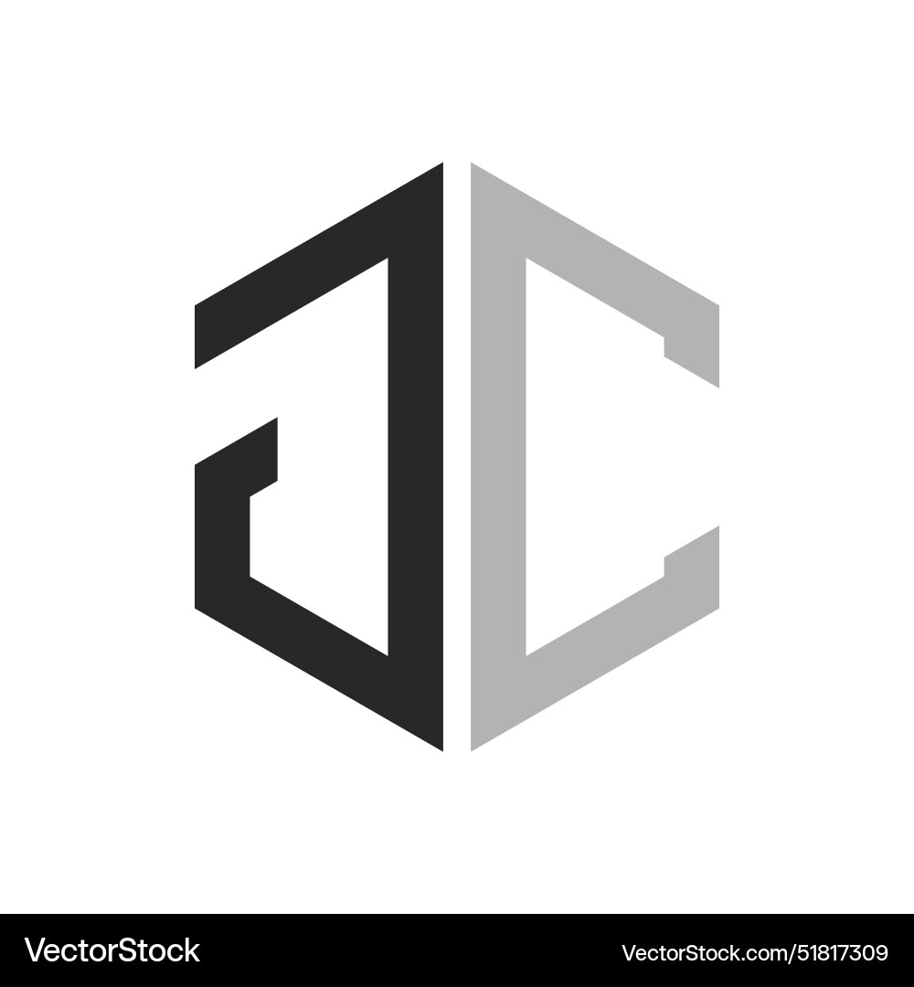Modern unique hexagon letter jc logo design Vector Image