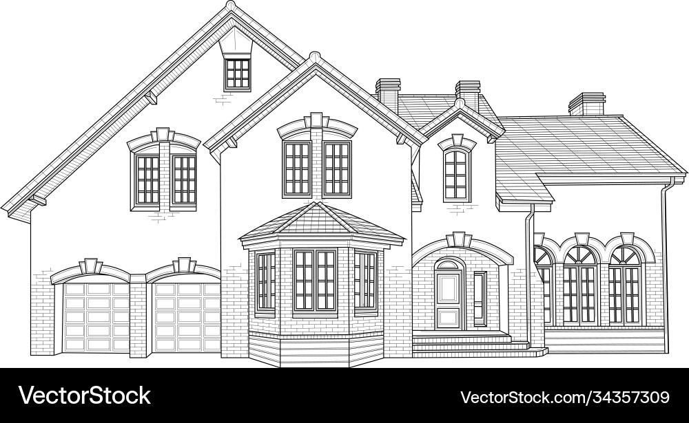 Realistic House Drawing
