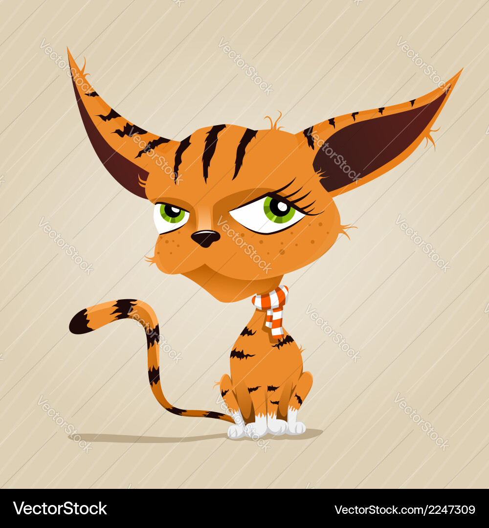Red cat Royalty Free Vector Image - VectorStock