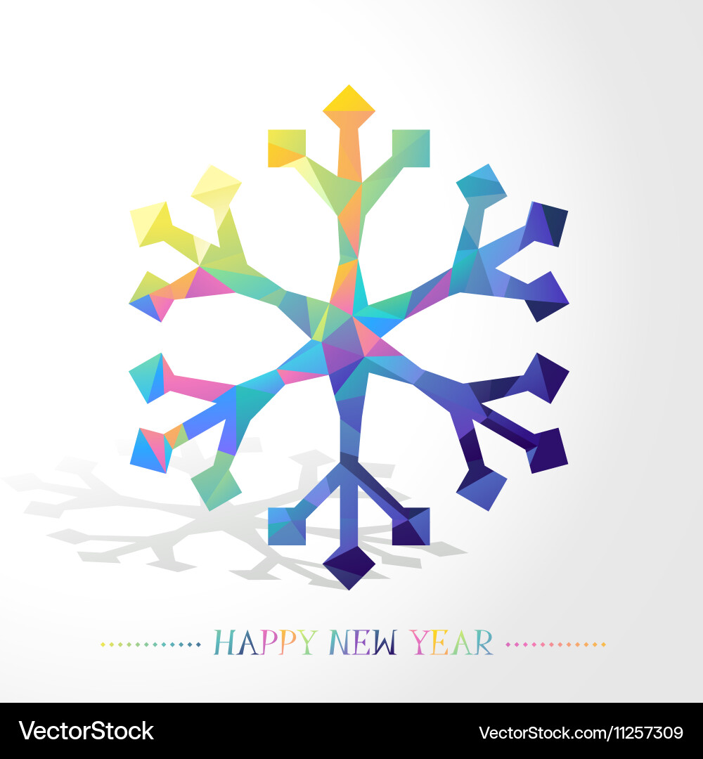 Snowflake low poly Royalty Free Vector Image - VectorStock