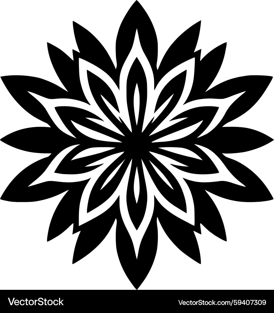 Symmetrical Floral Mandala – Royalty-Free Vector | VectorStock