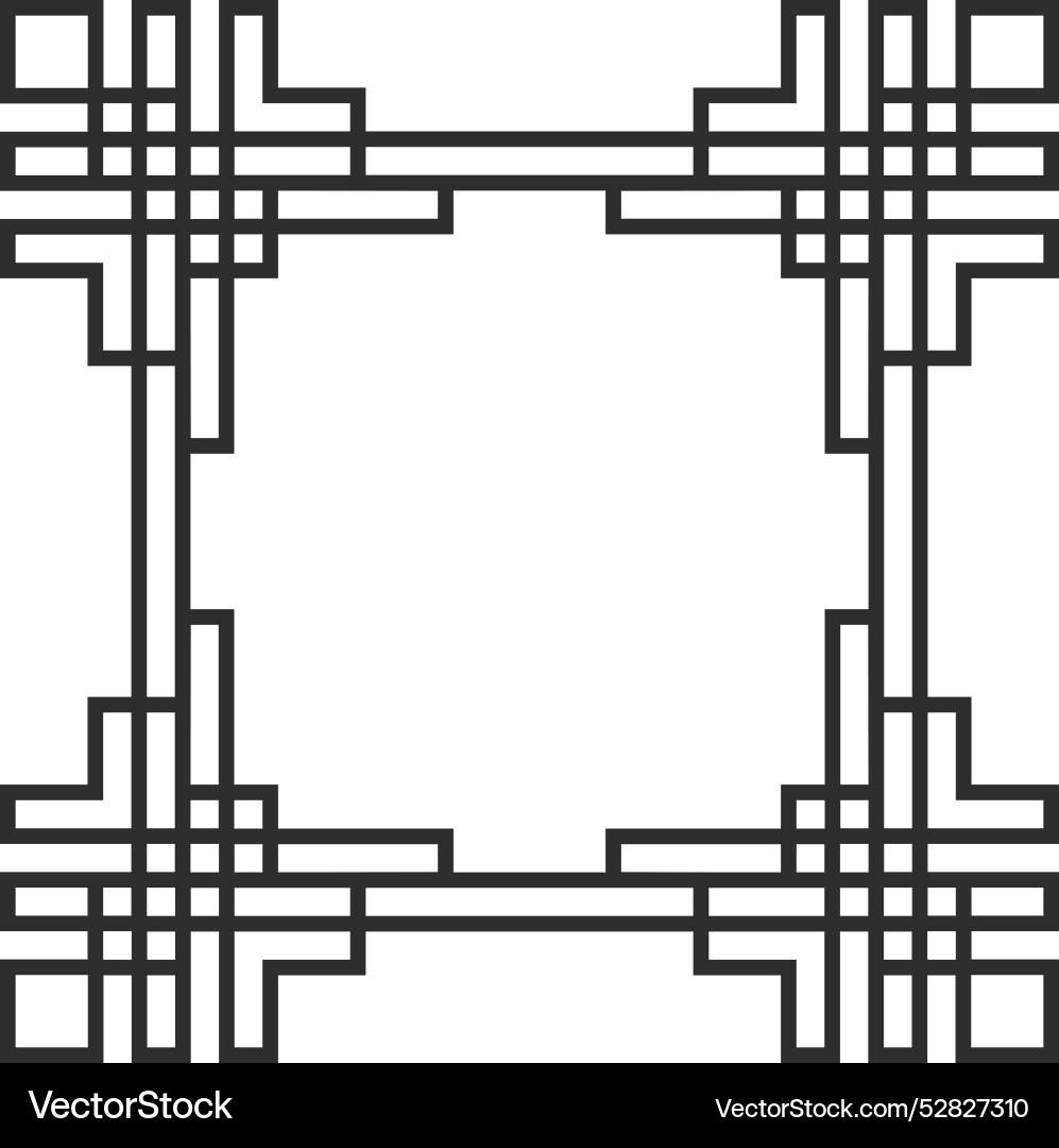 Art deco frame decorative retro black line Vector Image