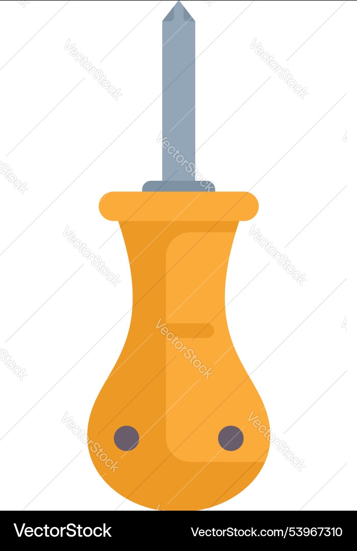 Awl tool with wooden handle for leather working Vector Image