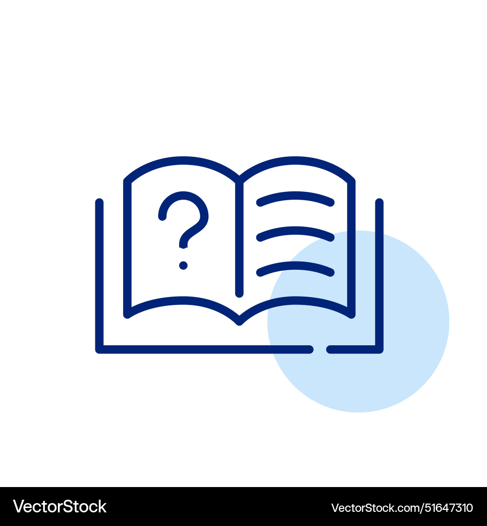 Book with question mark and test studying Vector Image