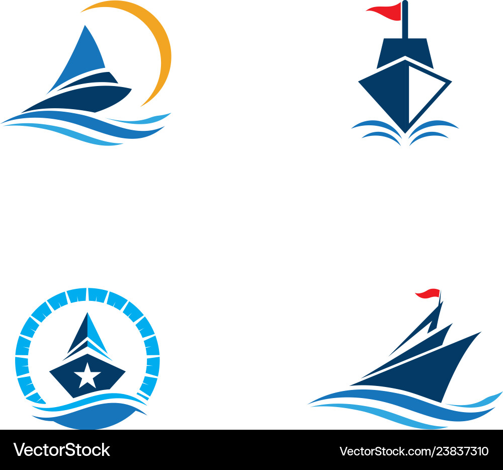 Cruise ship logo template icon Royalty Free Vector Image