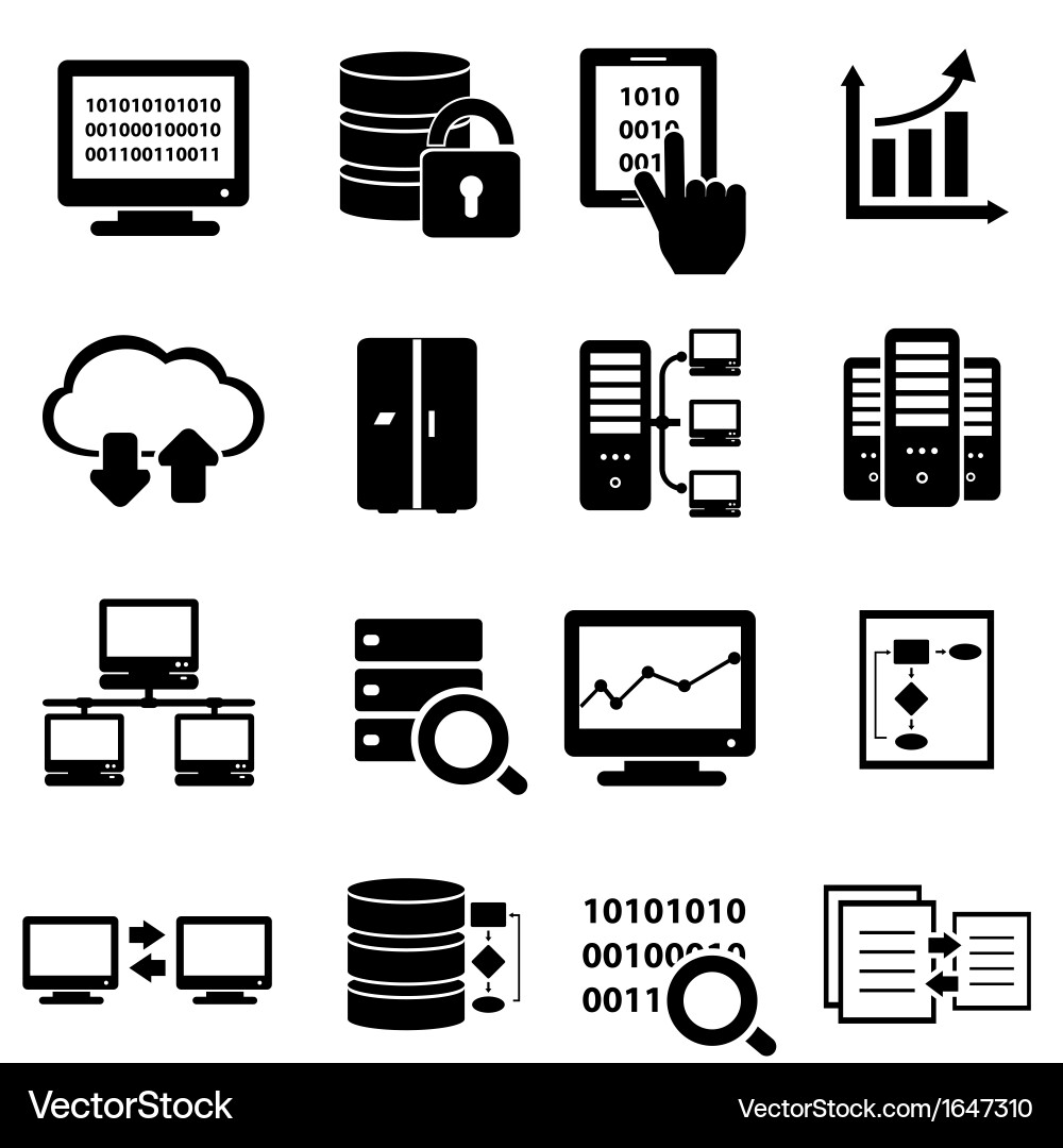 Data and information technology icons Royalty Free Vector