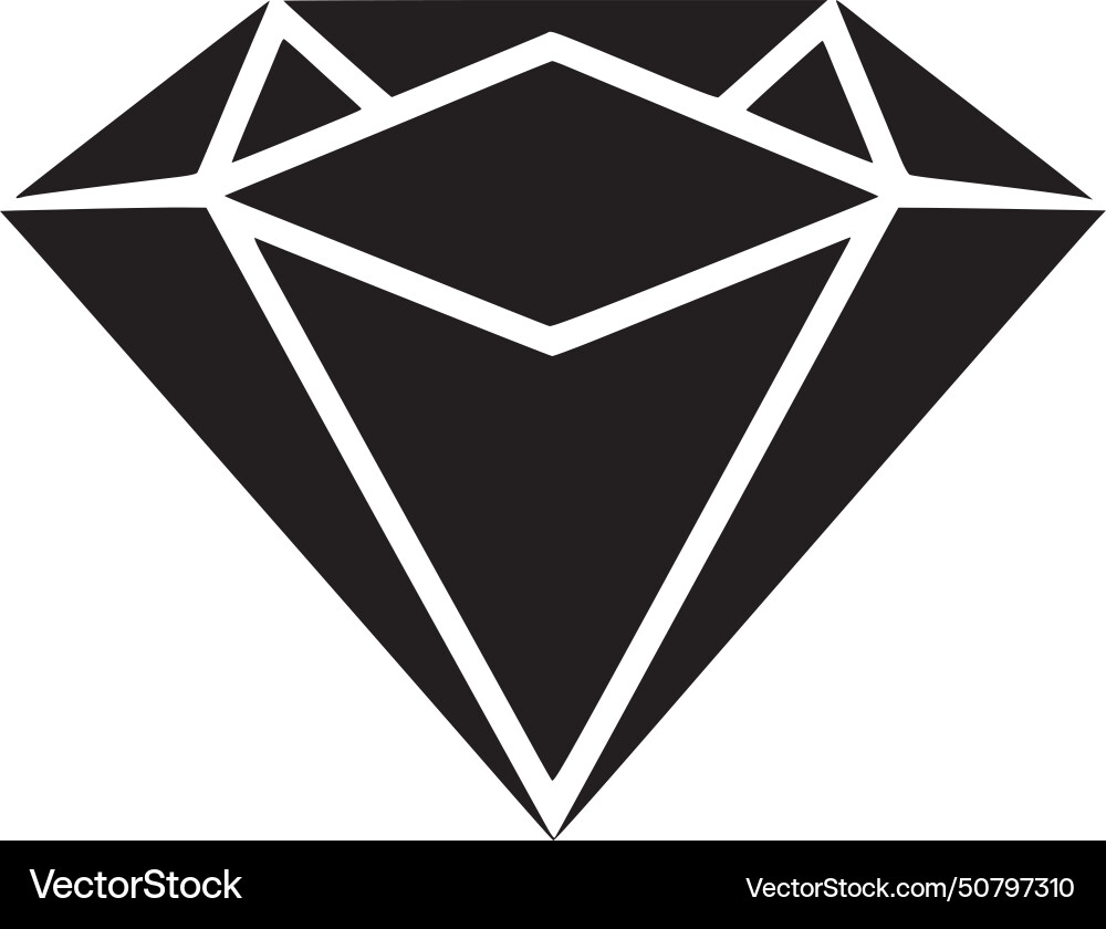 Diamond - minimalist and simple silhouette Vector Image