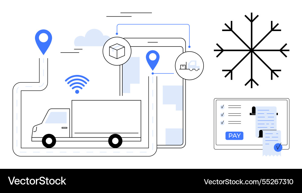 Efficient logistics cold chain delivery tracking Vector Image