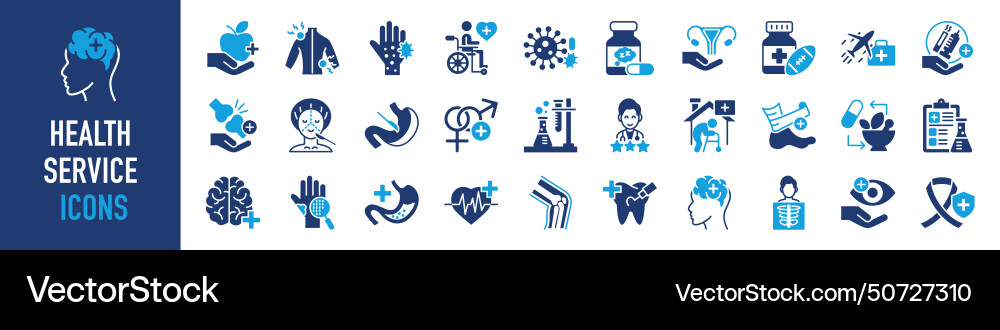 Health service icon set Royalty Free Vector Image