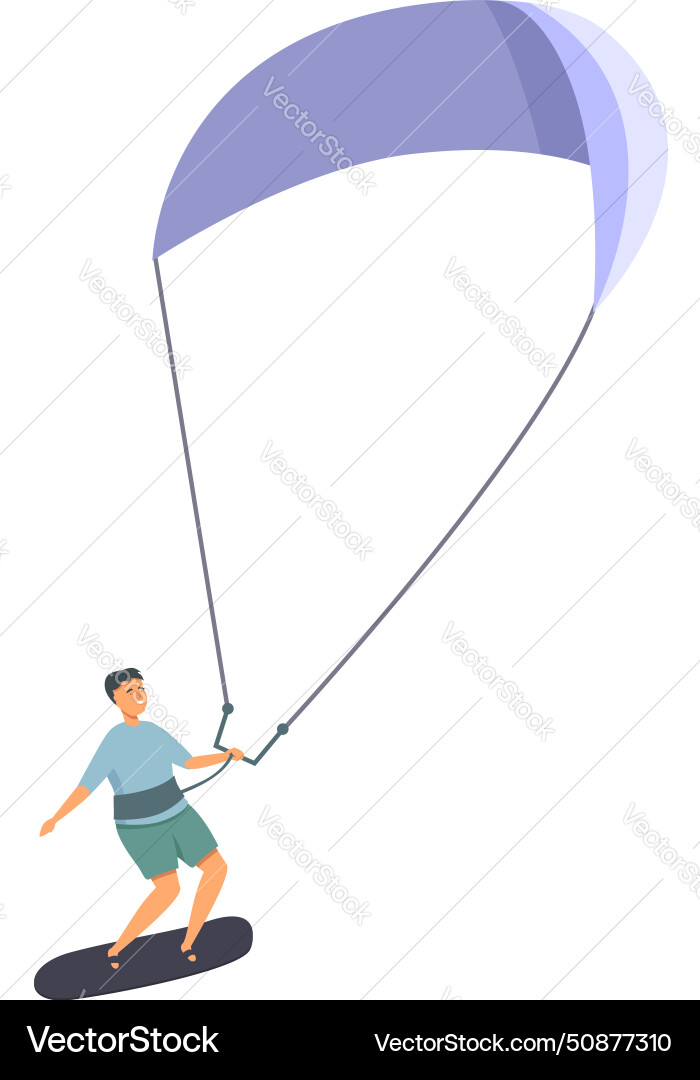 Kitesurfing equipment icon cartoon Royalty Free Vector Image